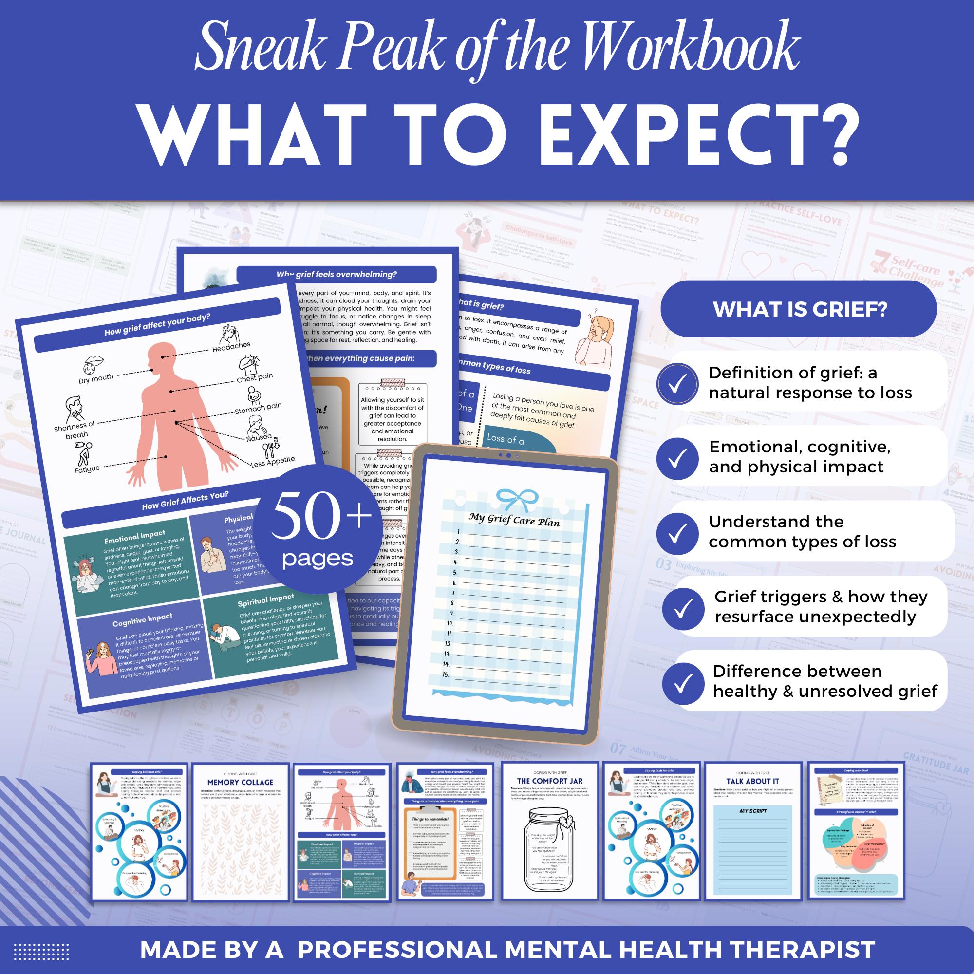 Grief and Loss Workbook Mega Bundle, Coping With Grief Journal, Therapy ...