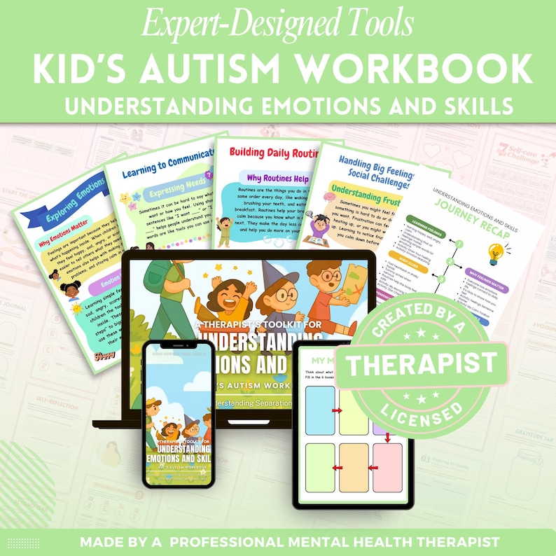 Kid's Autism Mega Bundle Workbook, for Therapist, Parents, School ...