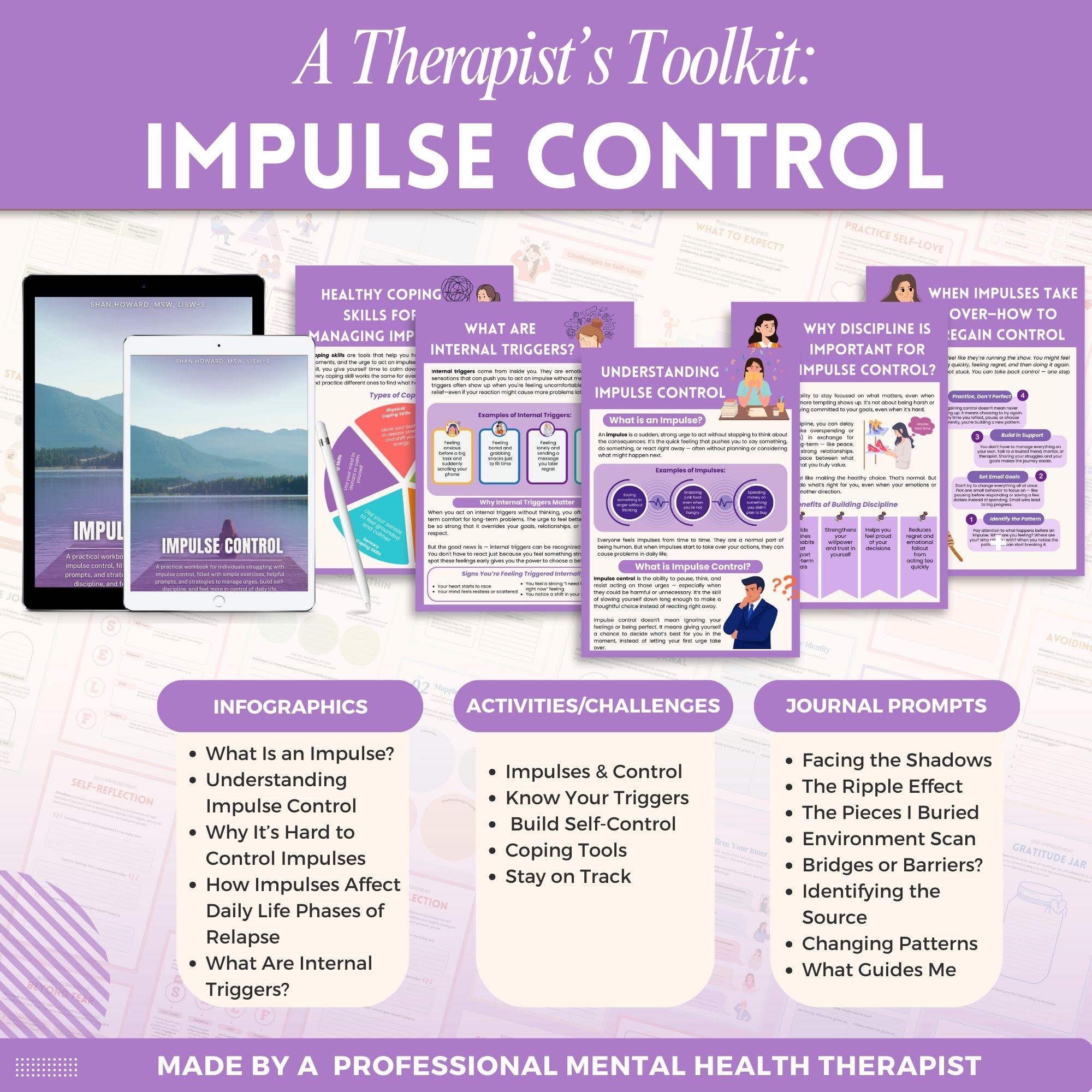 Impulse Control Mega Bundle Workbook, Emotional Regulation, Therapy ...