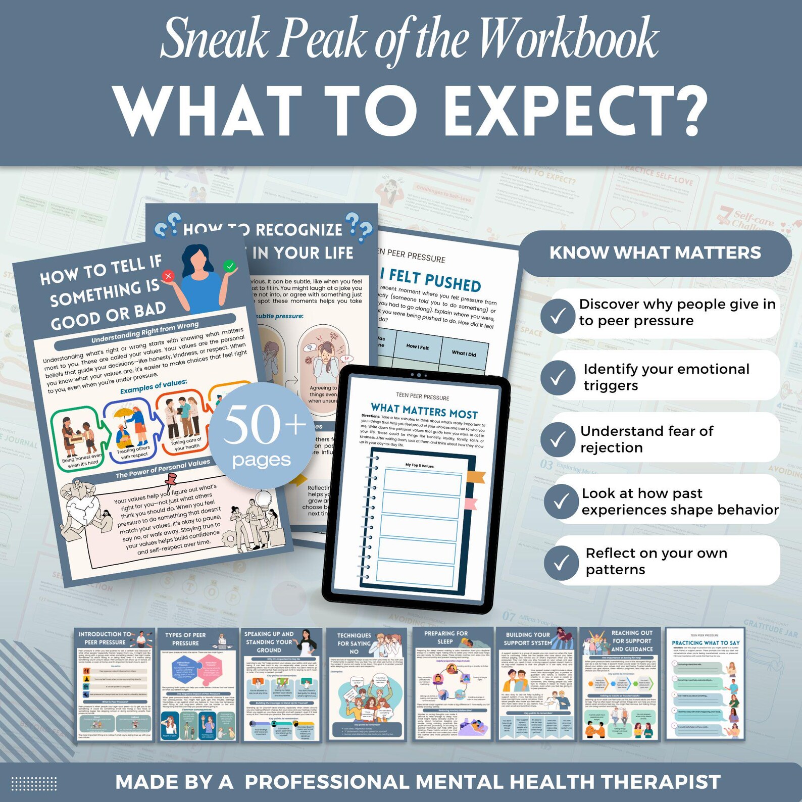 Peer Pressure Mega Bundle Workbook, Teen Peer Pressure, Therapy ...