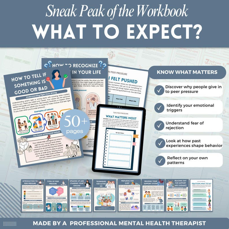 Peer Pressure Mega Bundle Workbook, Teen Peer Pressure, Therapy ...