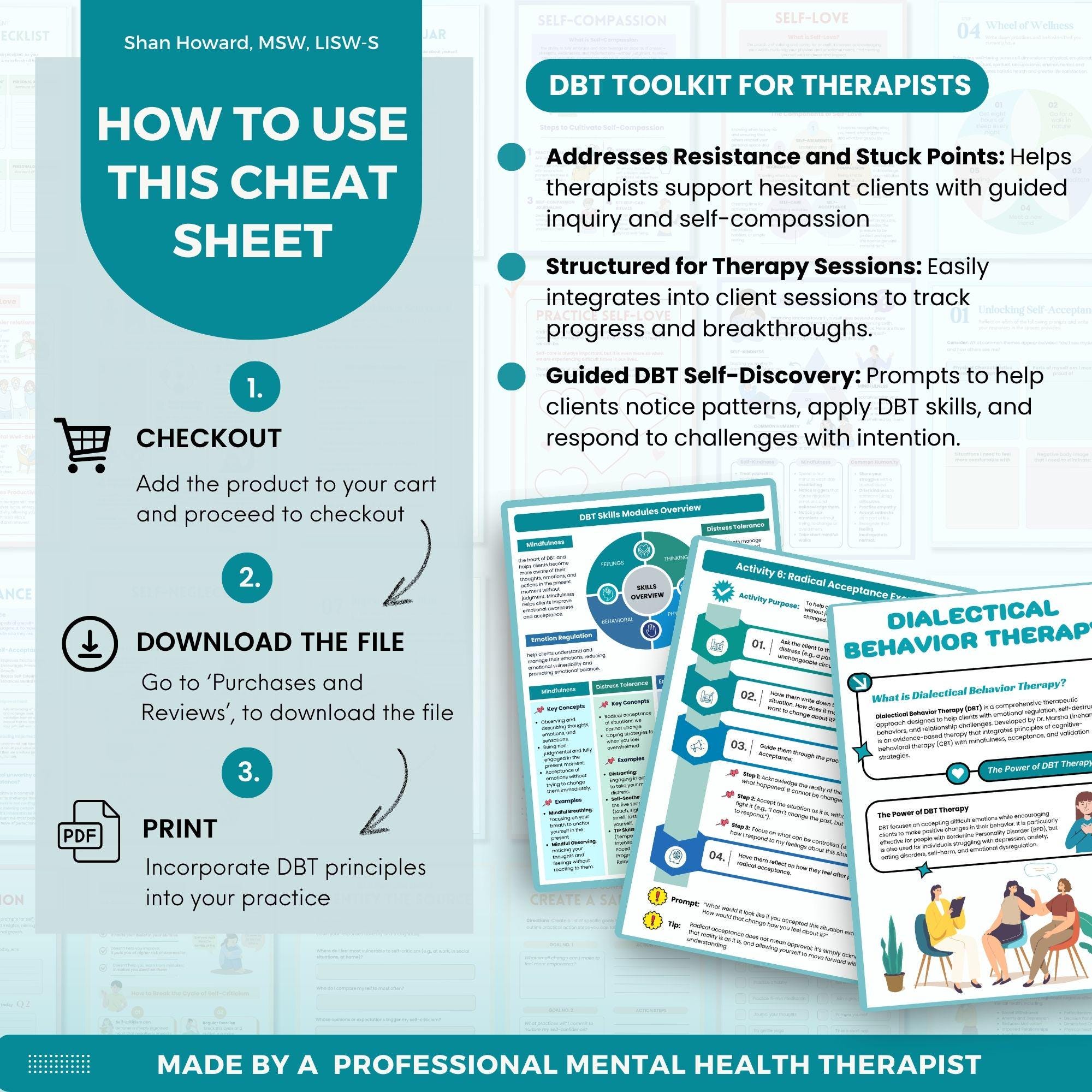 DBT Therapist Cheat Sheet Mega Bundle, Dbt Skills, Distress Tolerance ...