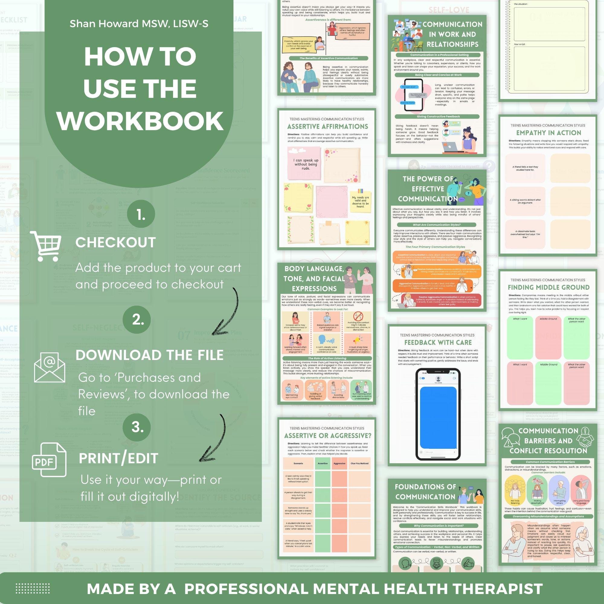 Communication Mega Bundle Workbook, Teen Communication, Therapy ...