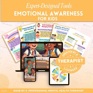Kids Emotional Regulation Mega Bundle Workbook, Self Awareness, Therapy ...