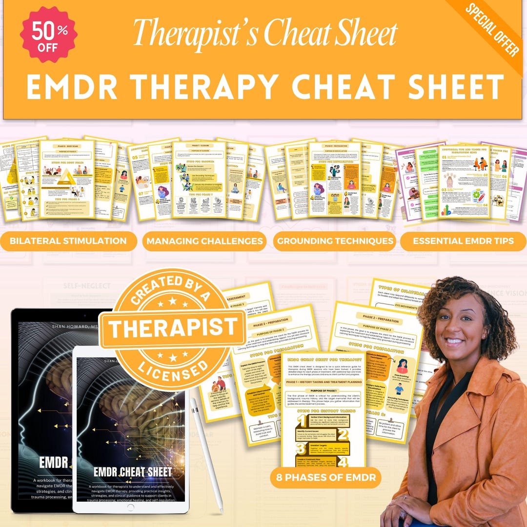 EMDR Therapist Cheat Sheets Mega Bundle, EMDR Phases 1-8 and Tips ...