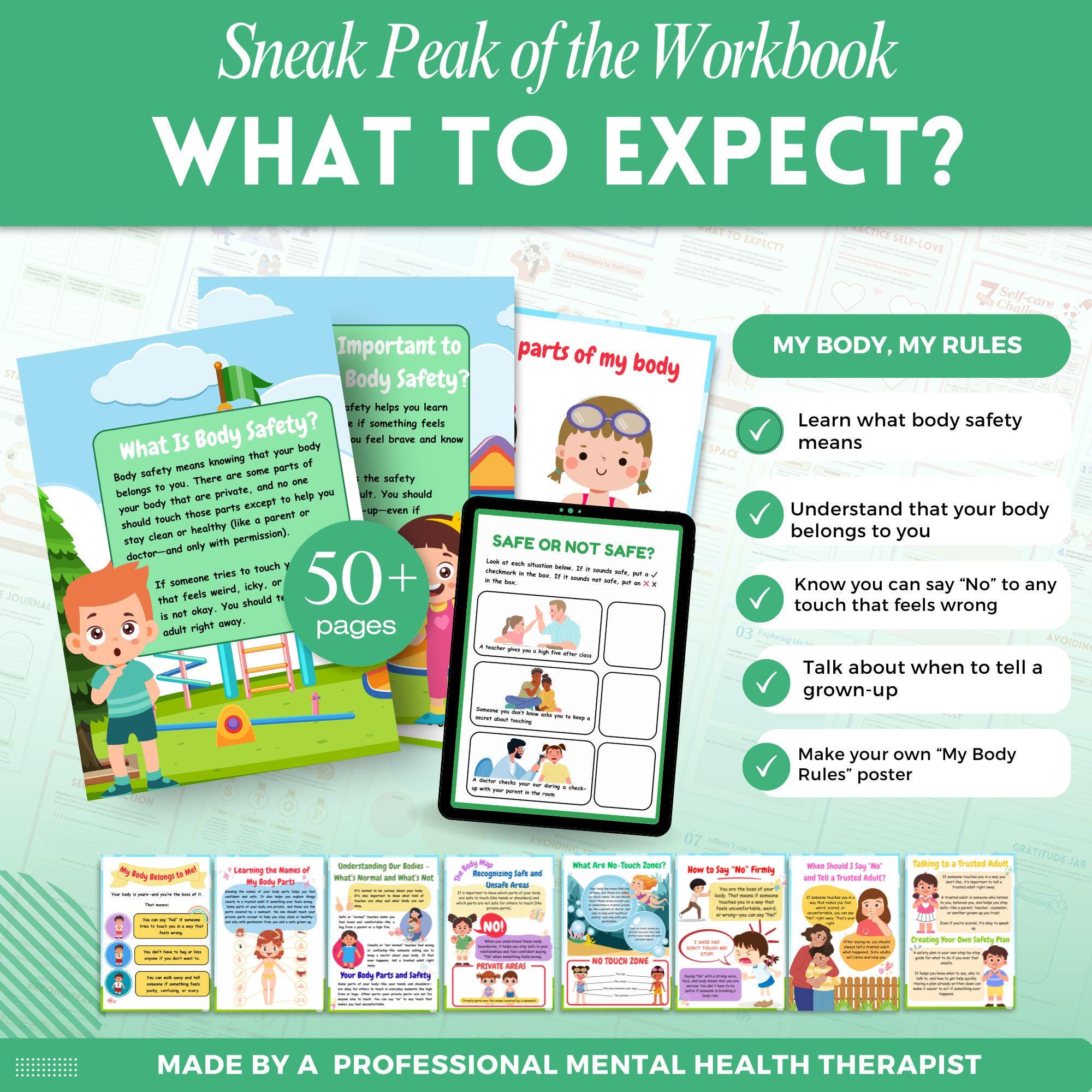 Kids Body Safety Mega Bundle Workbook, Play Therapy, Parenting Tips ...