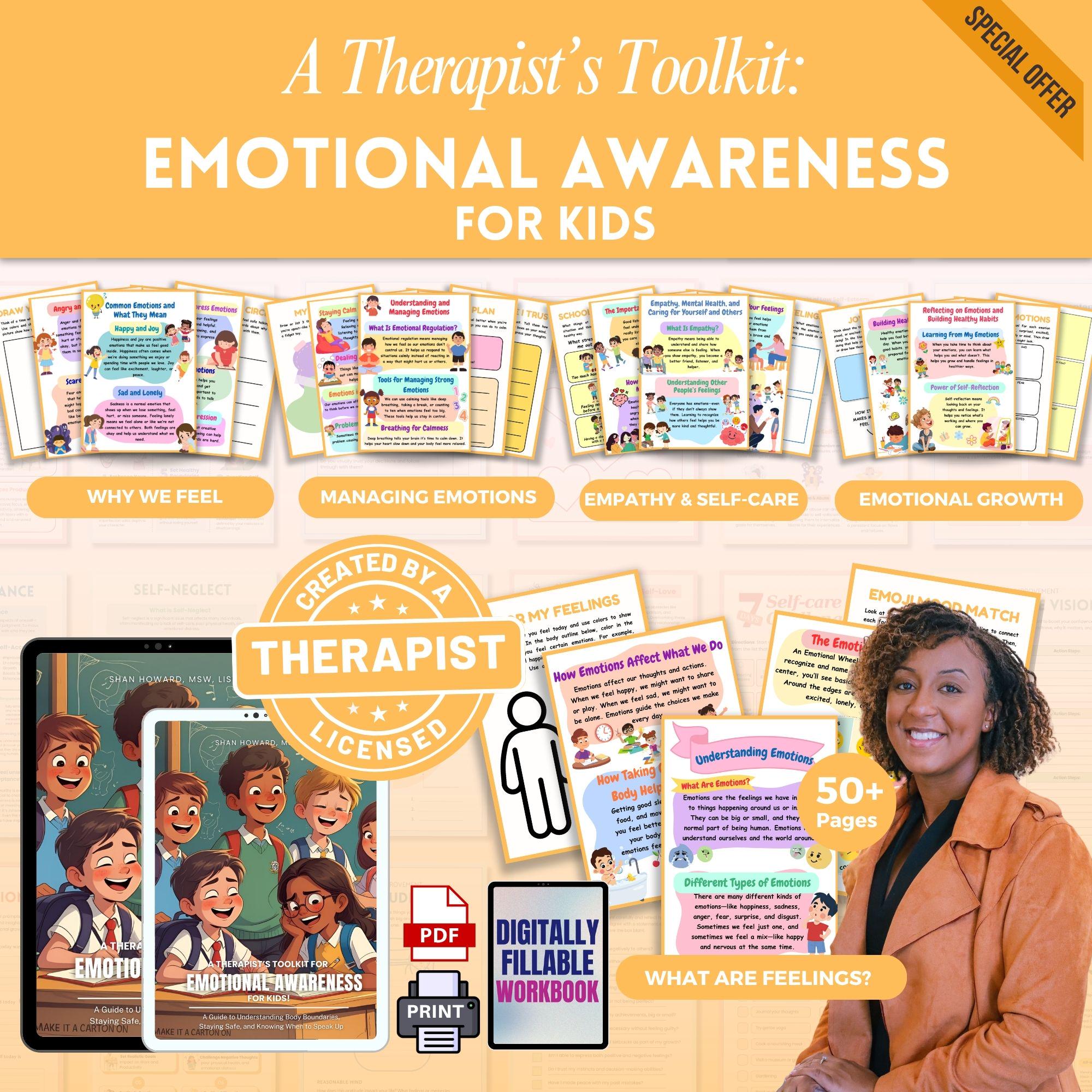 Kids Emotional Regulation Mega Bundle Workbook, Self Awareness, Therapy ...