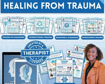 EDITABLE PTSD & Trauma Processing Worksheets Workbook Therapy Safety ...