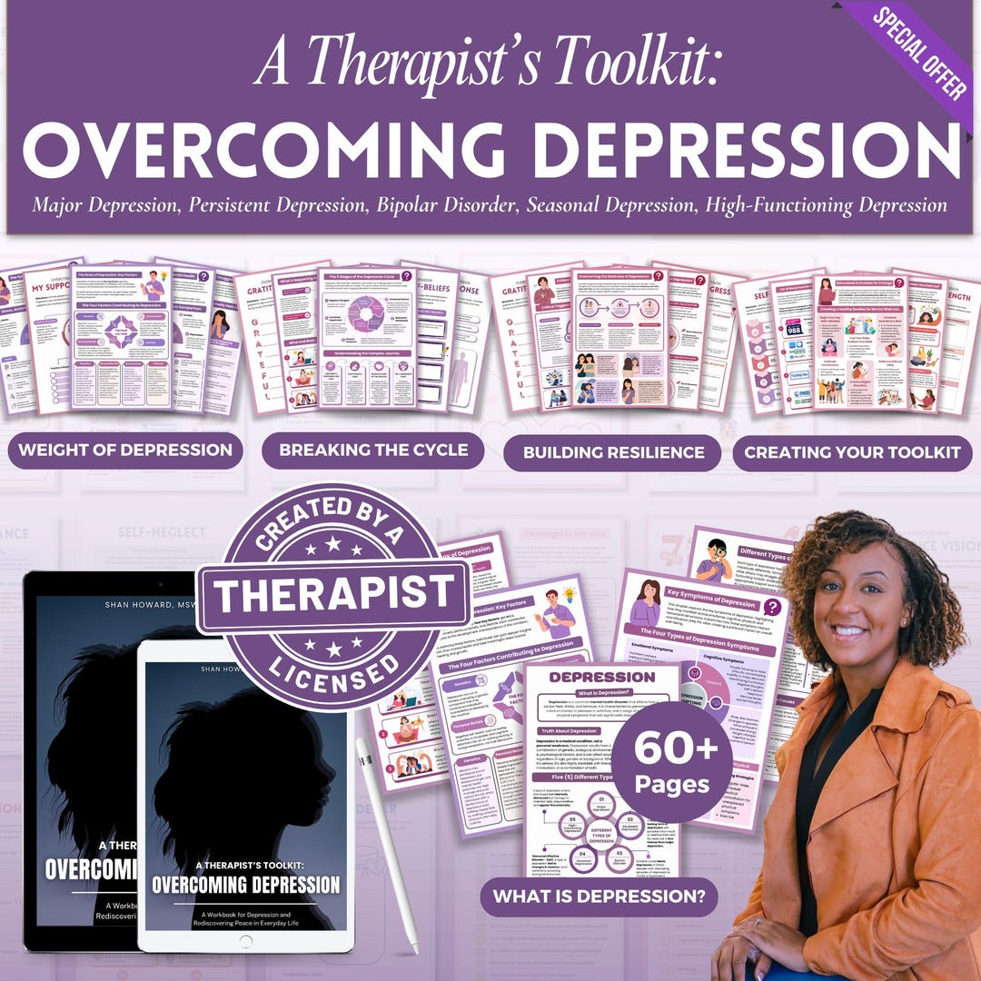 Depression Workbook Bundle, Therapy Worksheets, Coping Skills, Breaking ...
