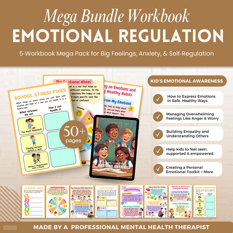 Kids Emotional Regulation Mega Bundle Toolkit, All in One Child Therapy ...