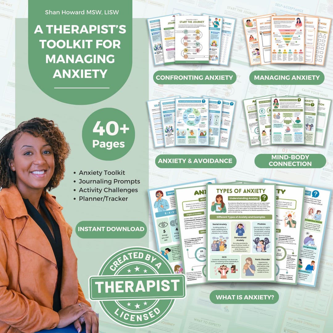 Managing Anxiety Worksheets, Anxiety Journal, Coping Skills ...