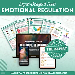 Emotional Regulation, Managing Emotions Workbook Mega Bundle, Therapy ...