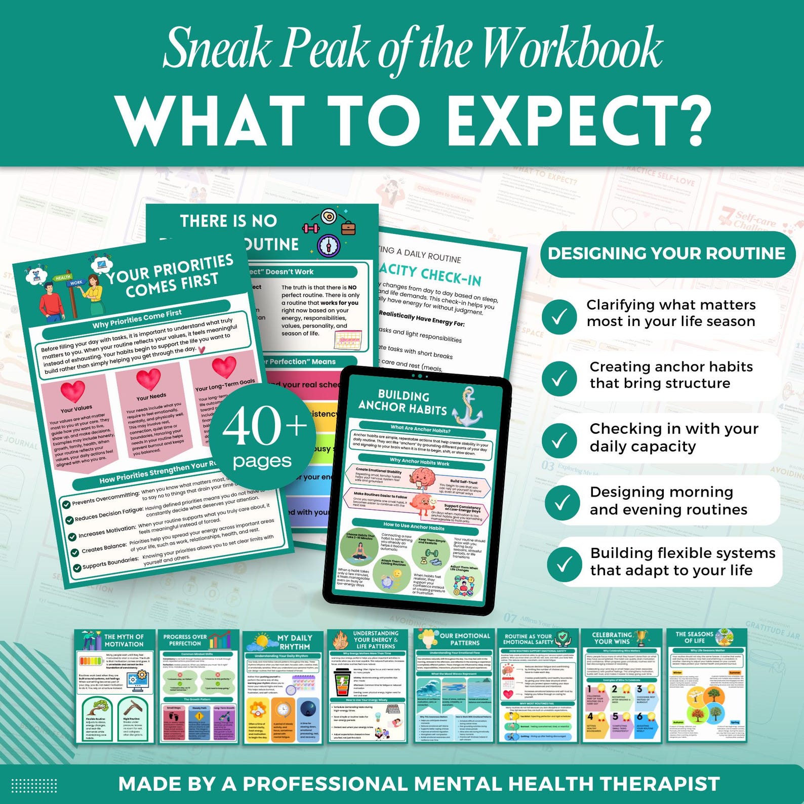 Creating A Daily Routine Workbook Mega Bundle, Daily Habits Guide, Life ...