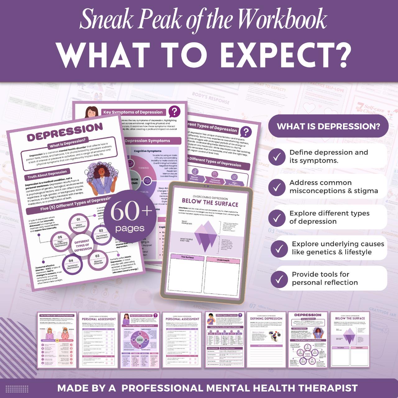 Depression Workbook, Therapy Worksheets, Coping Skills, Breaking the ...