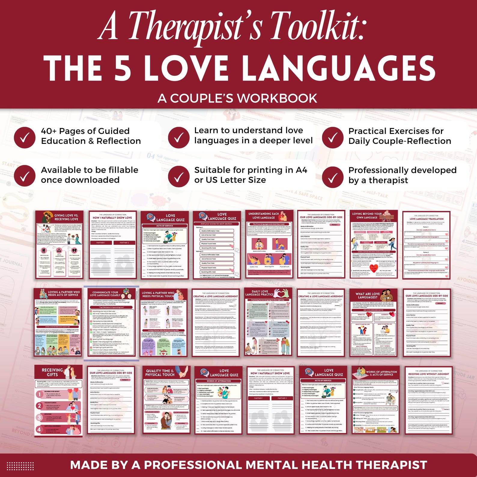 The 5 Love Languages Bundle Couple's Workbook, Relationship Prompts ...