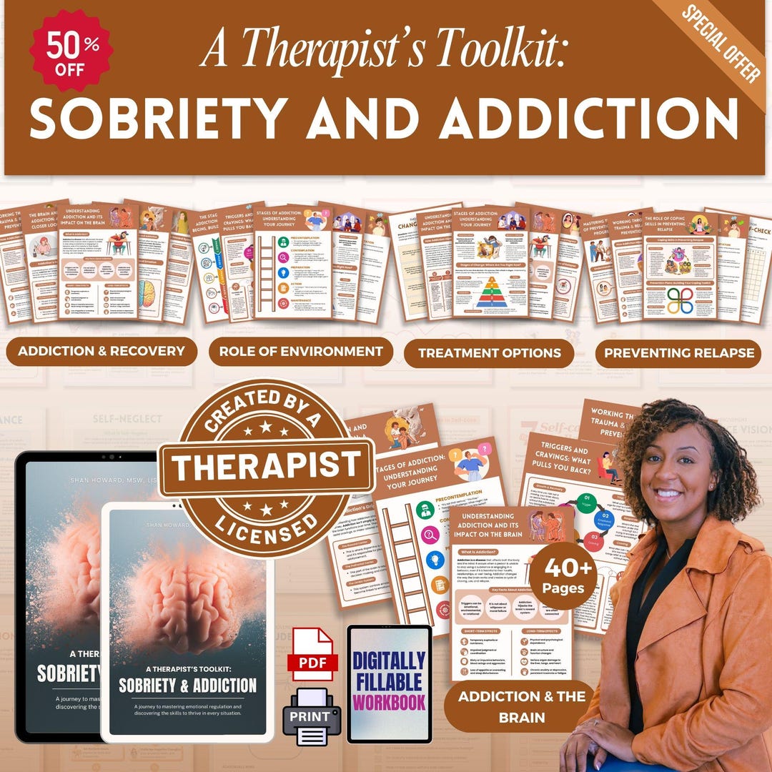 Addiction and Sobriety Mega Bundle Workbook, Substance Use, CBT Tools ...