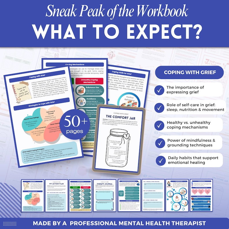 Grief and Loss Workbook Mega Bundle, Coping With Grief Journal, Therapy ...