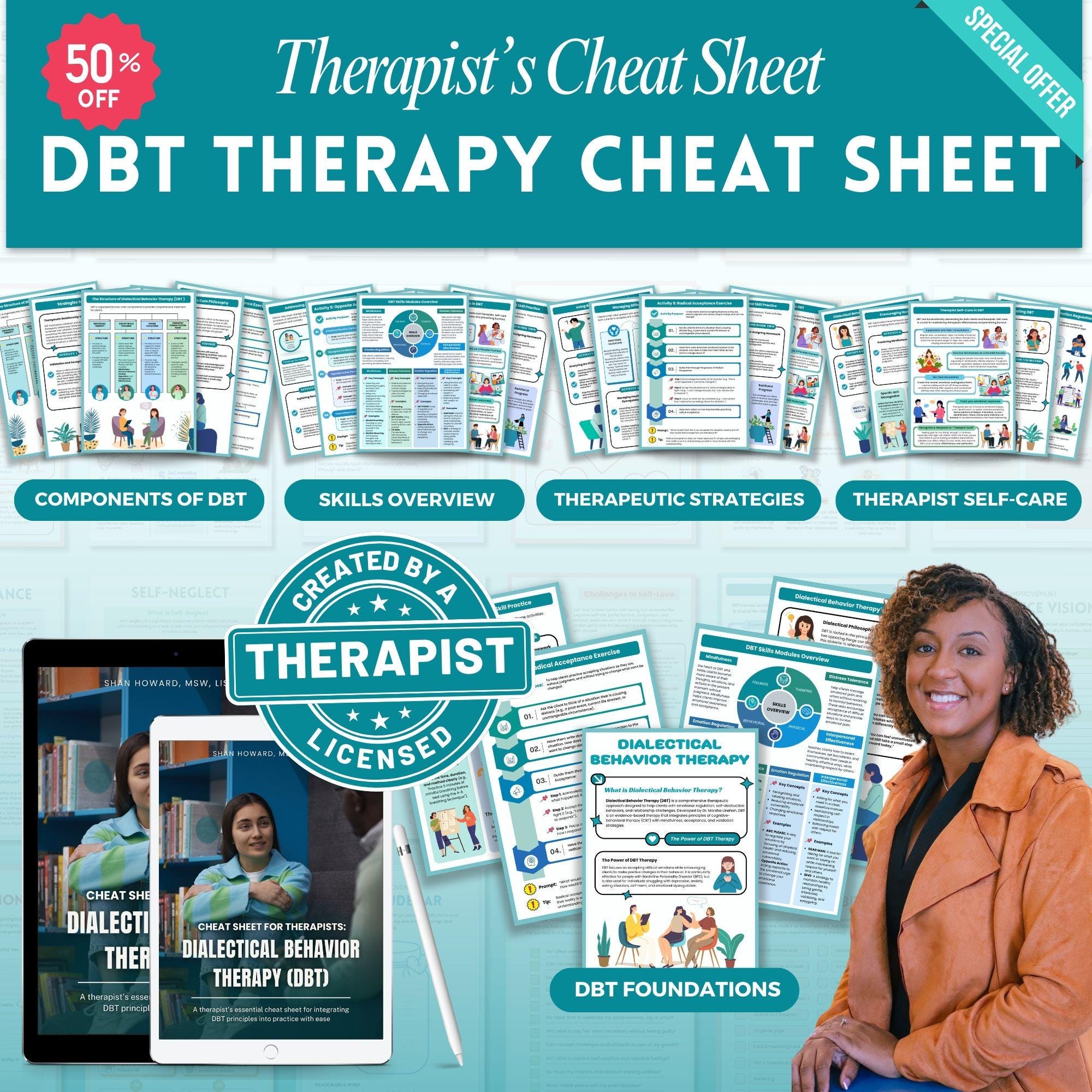 DBT Therapist Cheat Sheet Mega Bundle, Dbt Skills, Distress Tolerance ...