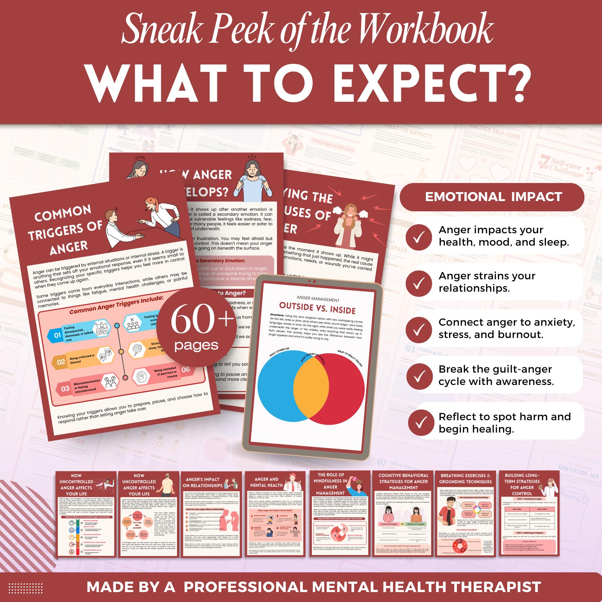 Anger Management Mega Bundle Workbook, Adults & Teens, Therapy ...