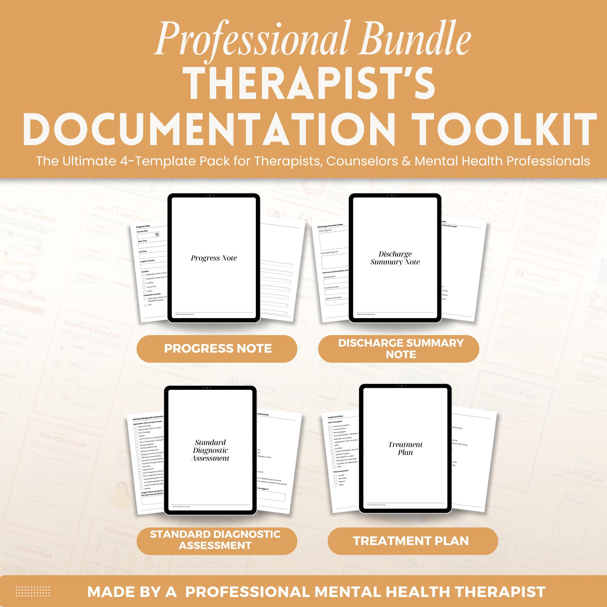 Therapist's Documentation Toolkit, Progress Note, Discharge Summary ...