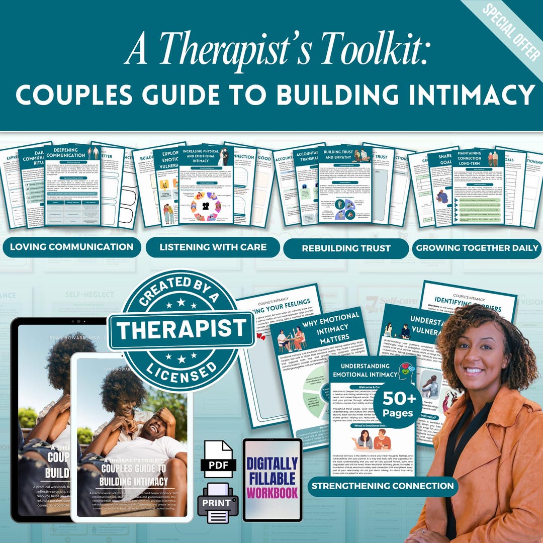 Couple's Intimacy Mega Bundle Workbook, Therapy Worksheets ...