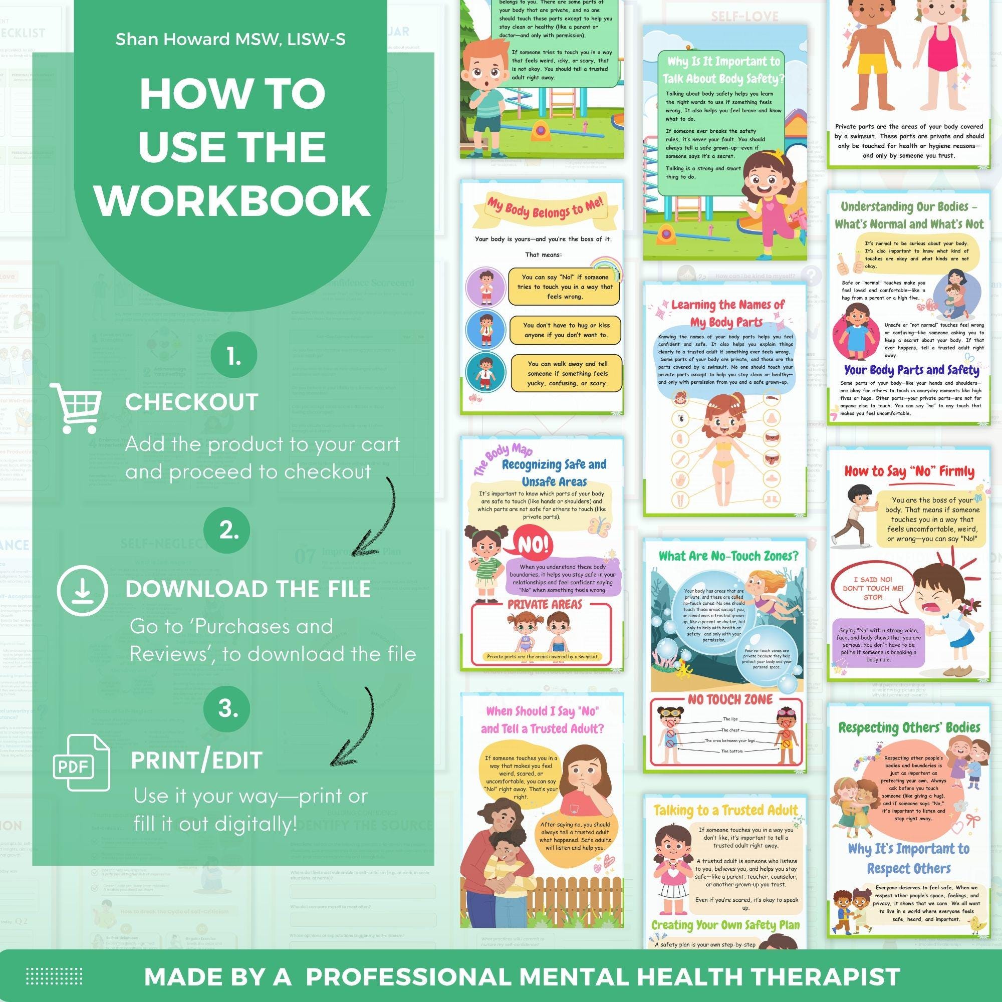 Kids Body Safety Mega Bundle Workbook, Play Therapy, Parenting Tips ...