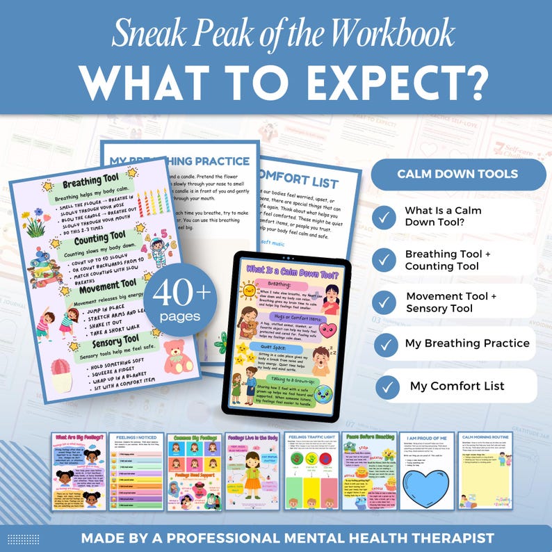 The Calm Down Toolbox for Kids Workbook - Etsy