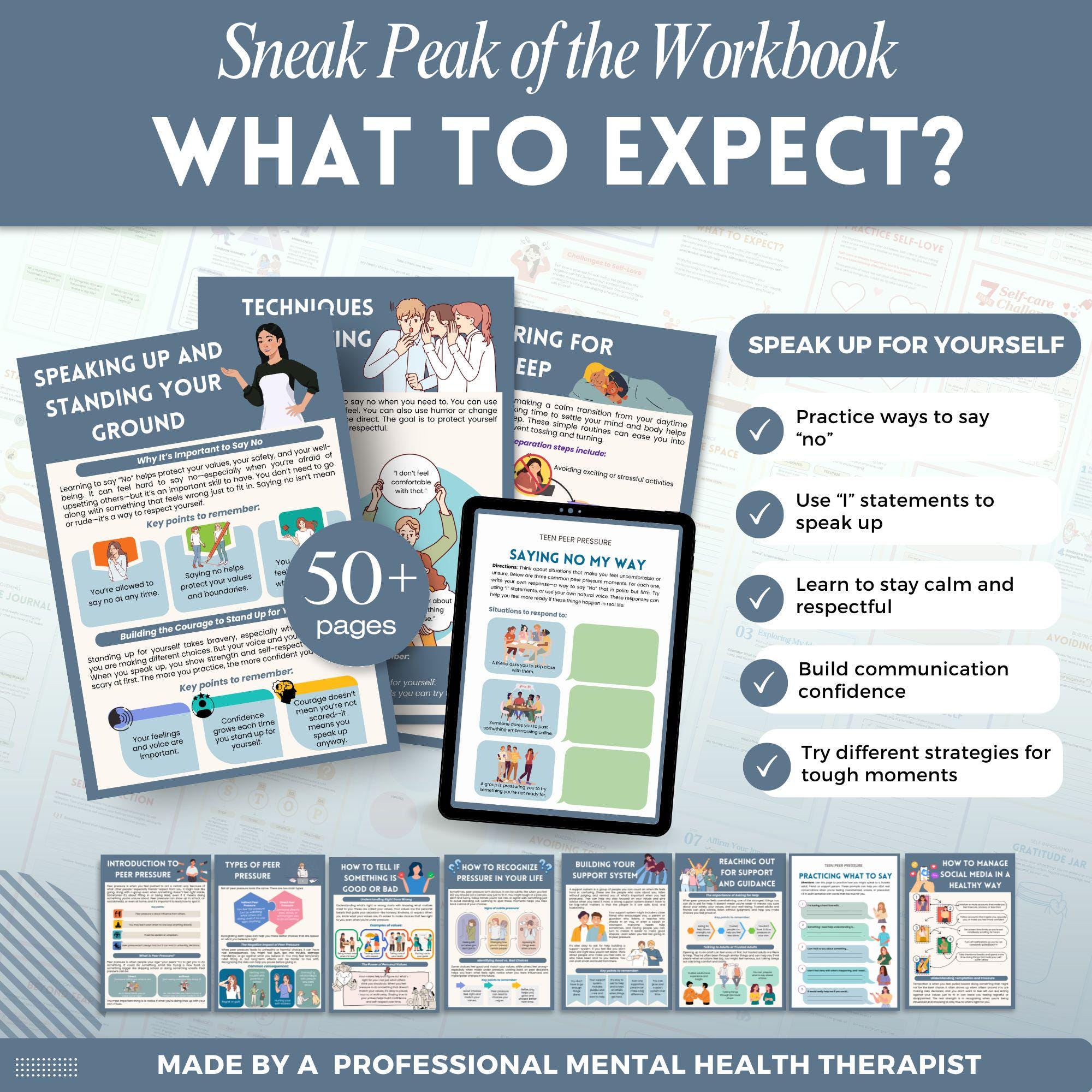 Peer Pressure Mega Bundle Workbook, Teen Peer Pressure, Therapy ...