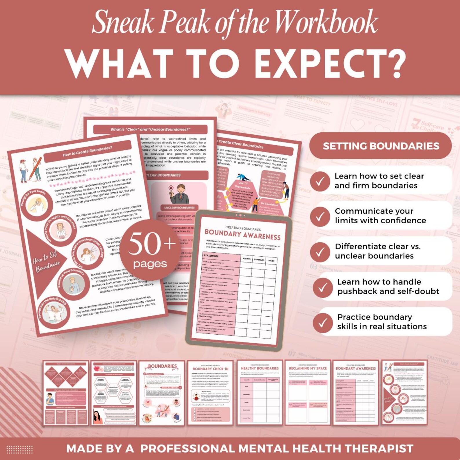 Setting Boundaries, Boundaries Workbook Mega Bundle, Therapy Worksheets ...