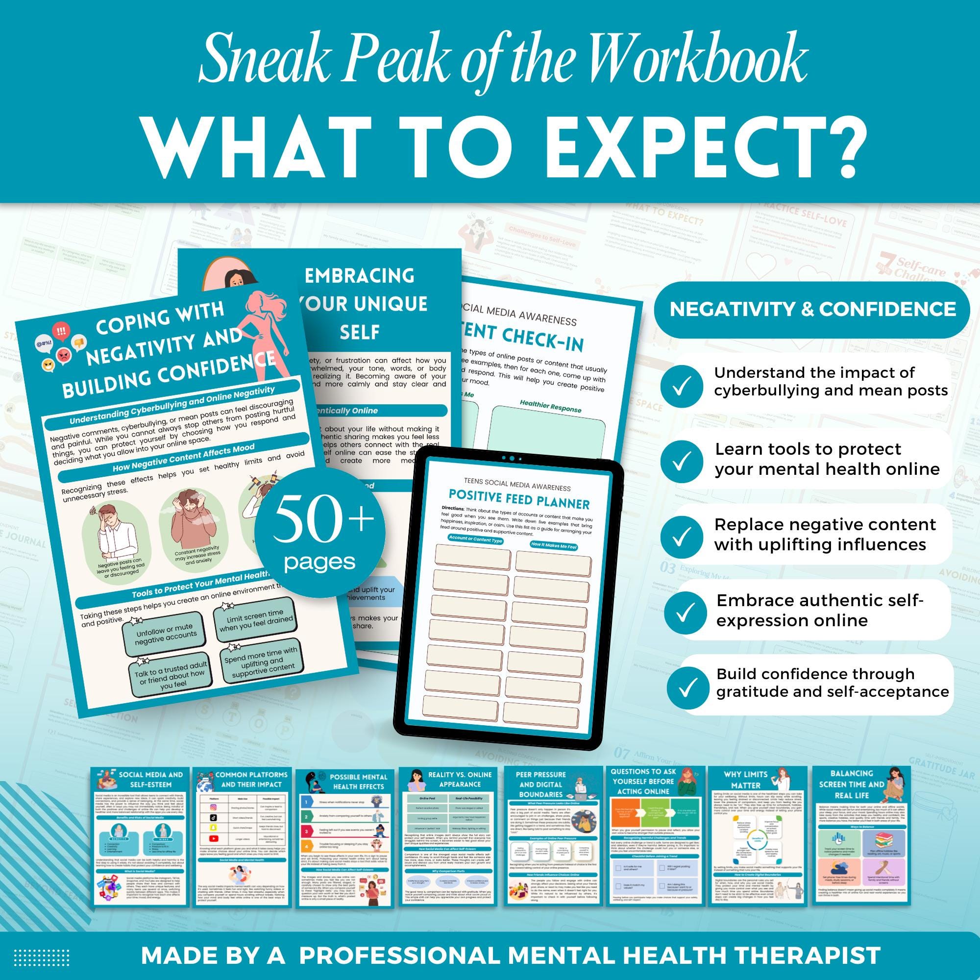 Social Media Mega Bundle Workbook, Teen Social Media Awareness, Therapy ...