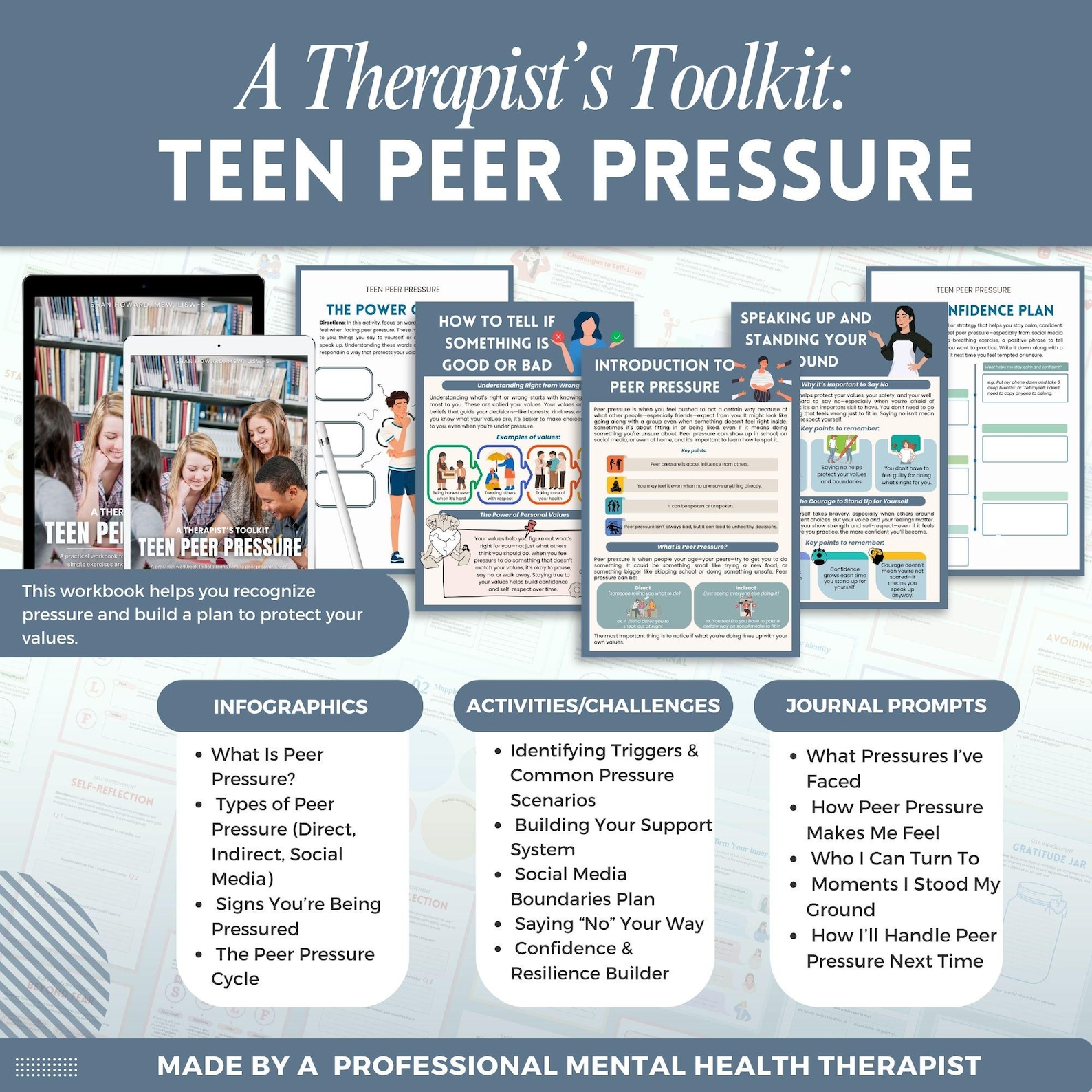 Peer Pressure Mega Bundle Workbook, Teen Peer Pressure, Therapy ...