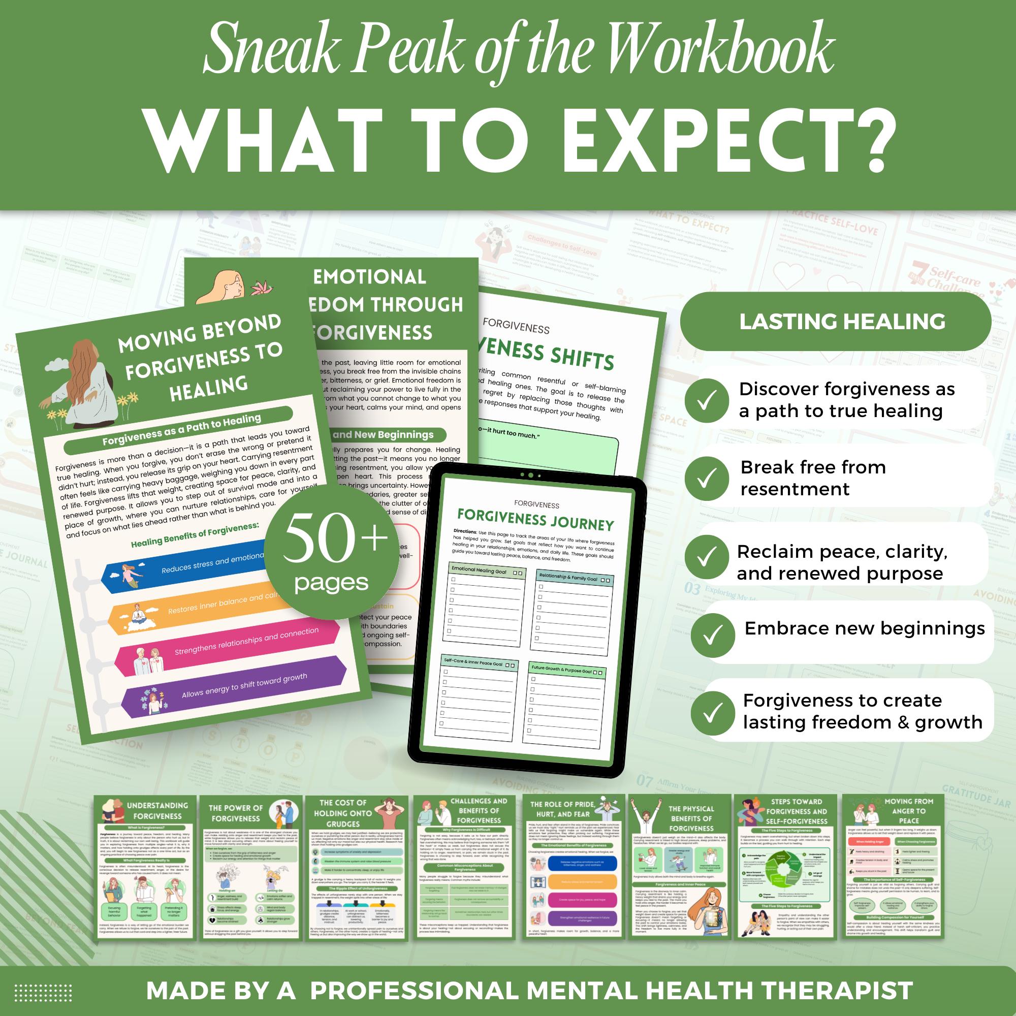 Forgiveness Mega Bundle Workbook, Therapy Worksheets, Boost Self Love ...