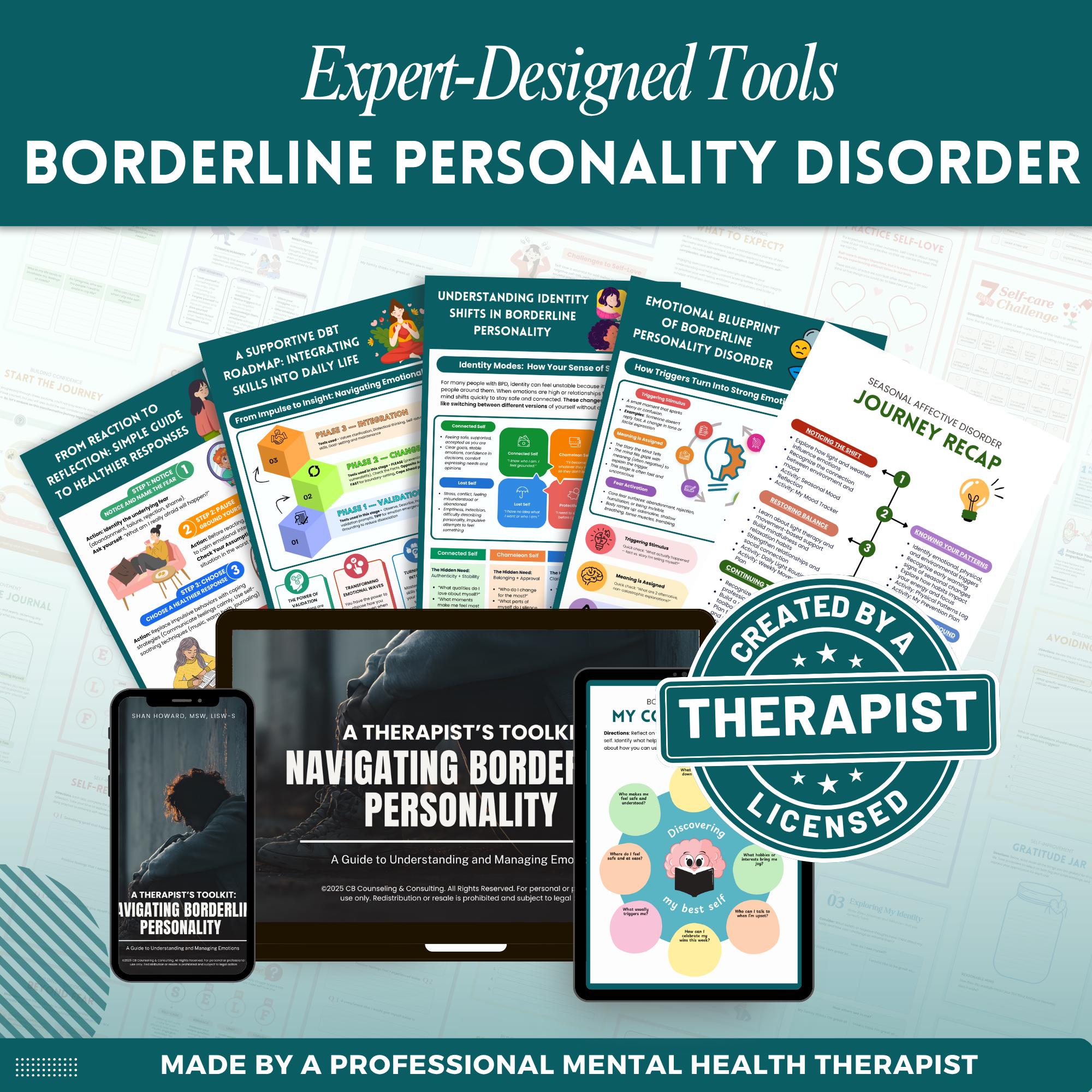 Borderline Personality Disorder Mega Bundle Workbook, BPD, Therapy ...