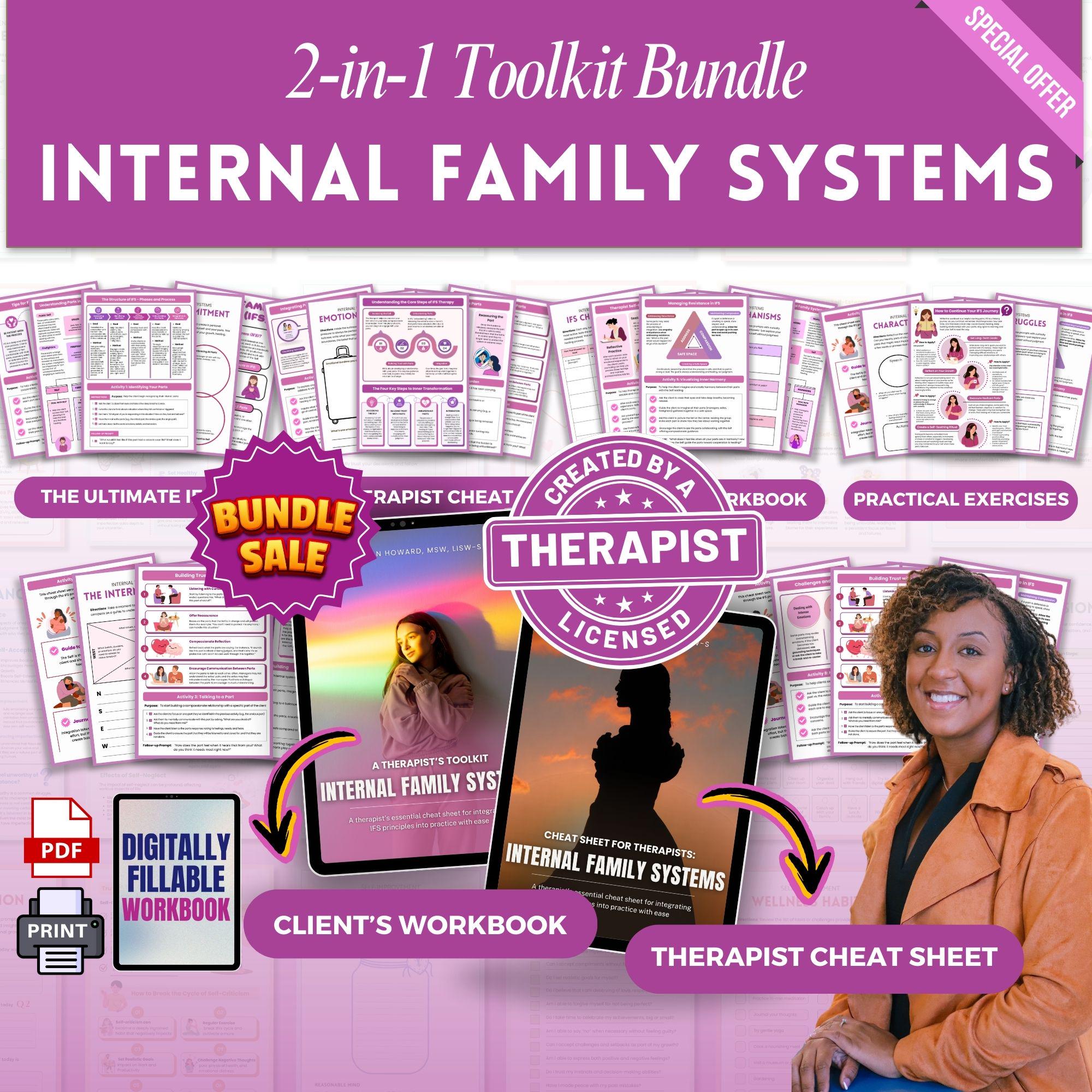 IFS Workbook for Clients + Cheat Sheets for Therapist Bundle, IFS ...