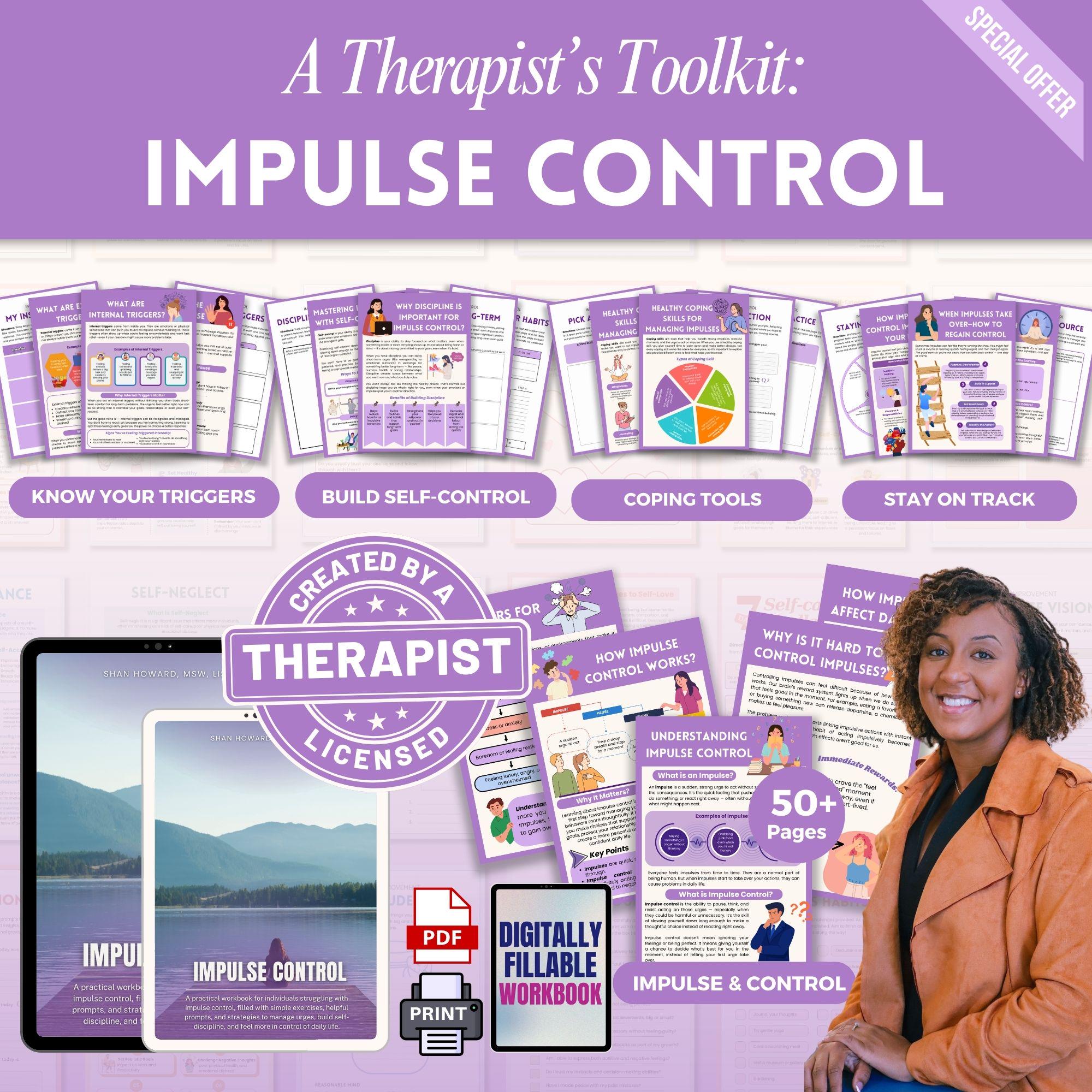 Impulse Control Mega Bundle Workbook, Emotional Regulation, Therapy ...