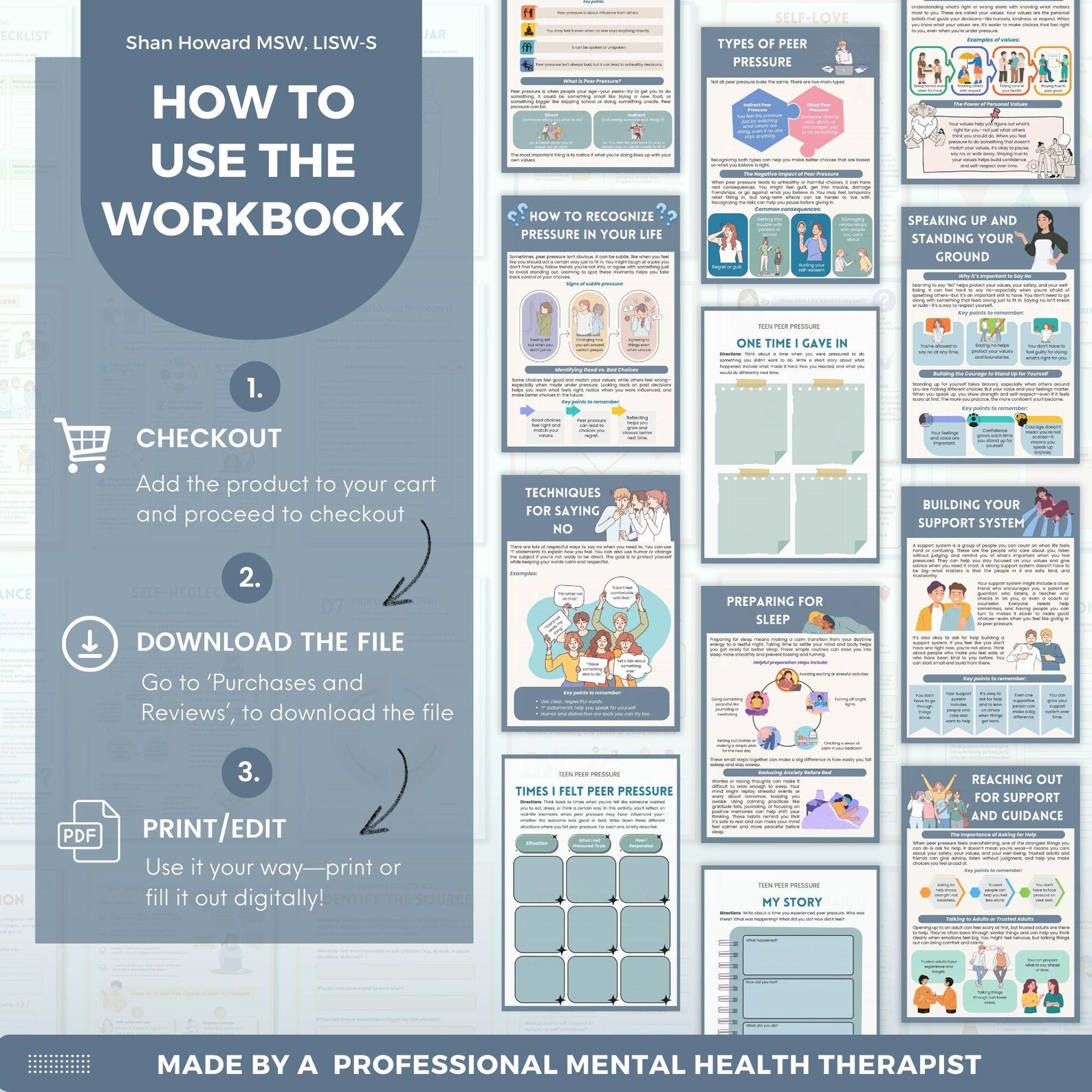 Peer Pressure Mega Bundle Workbook, Teen Peer Pressure, Therapy ...