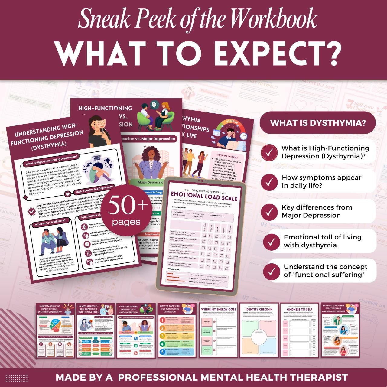 High Functioning Depression Mega Bundle Workbook, Depression Spiral ...