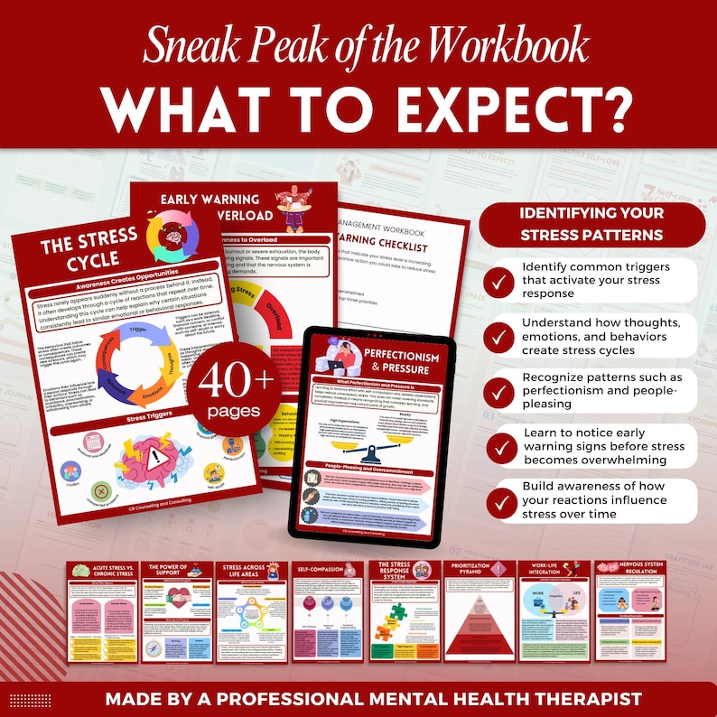 Stress Management Workbook Mega Bundle, Stress Relief, Mental Wellness ...