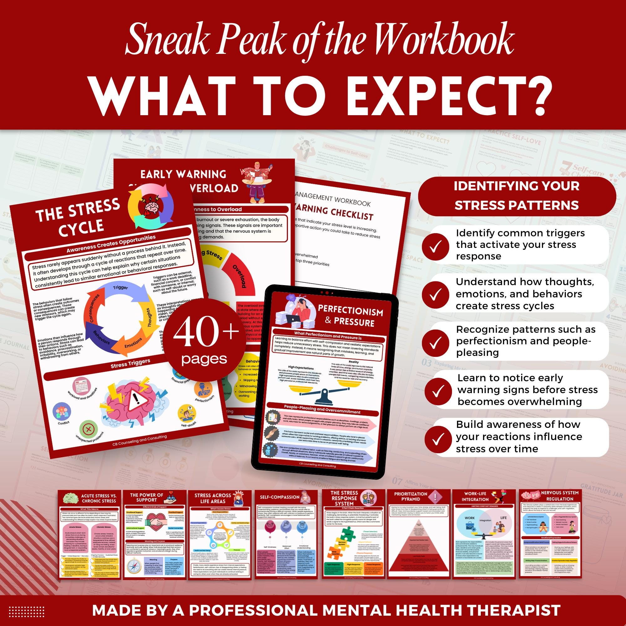 Stress Management Workbook Mega Bundle, Stress Relief, Mental Wellness ...