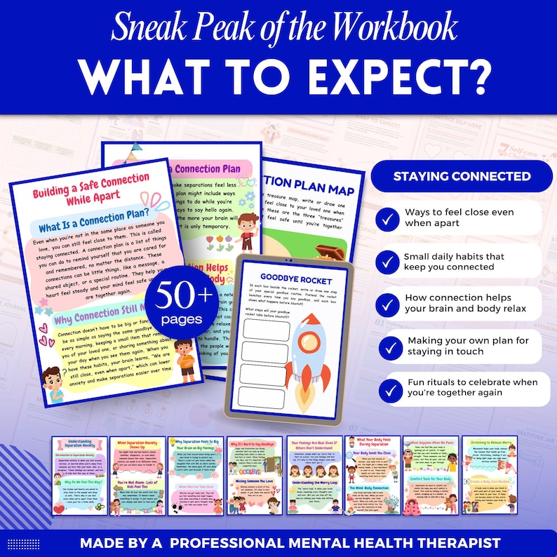 Separation Anxiety for Kids Mega Bundle Workbook, for Therapist ...
