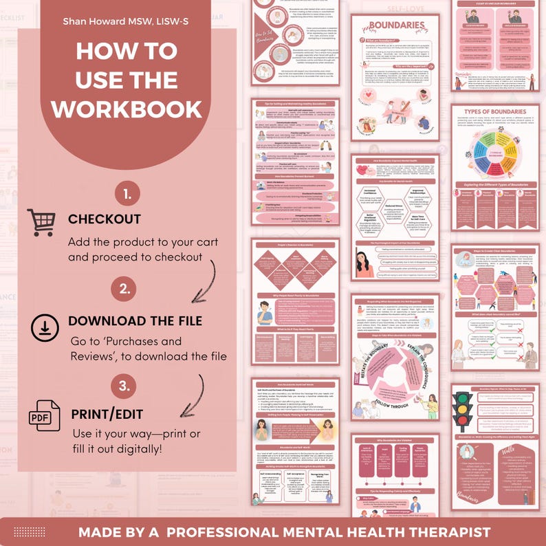 Setting Boundaries, Boundaries Workbook Mega Bundle, Therapy Worksheets ...