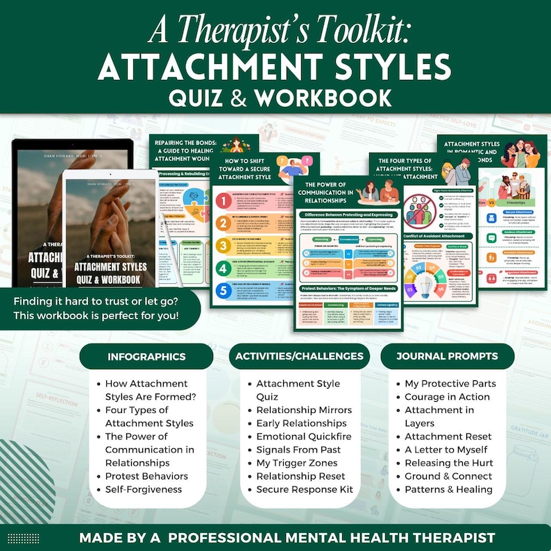 Attachment Styles Mega Bundle Quiz & Workbook, Relationships, Therapy ...