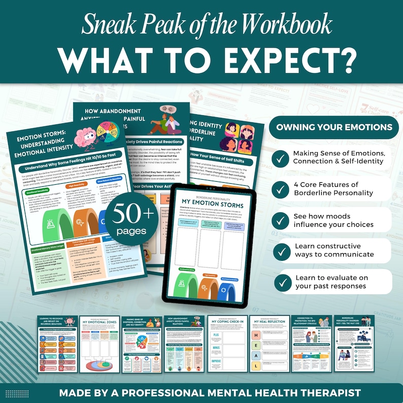 Borderline Personality Disorder Mega Bundle Workbook, BPD, Therapy ...