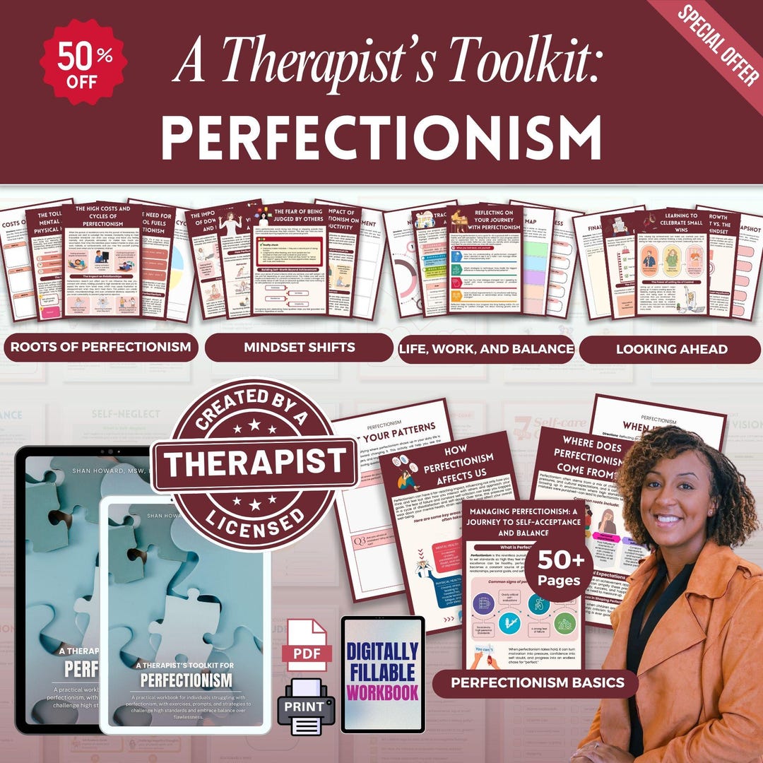 Perfectionism Mega Bundle Workbook, Therapy Worksheets, Breaking the ...