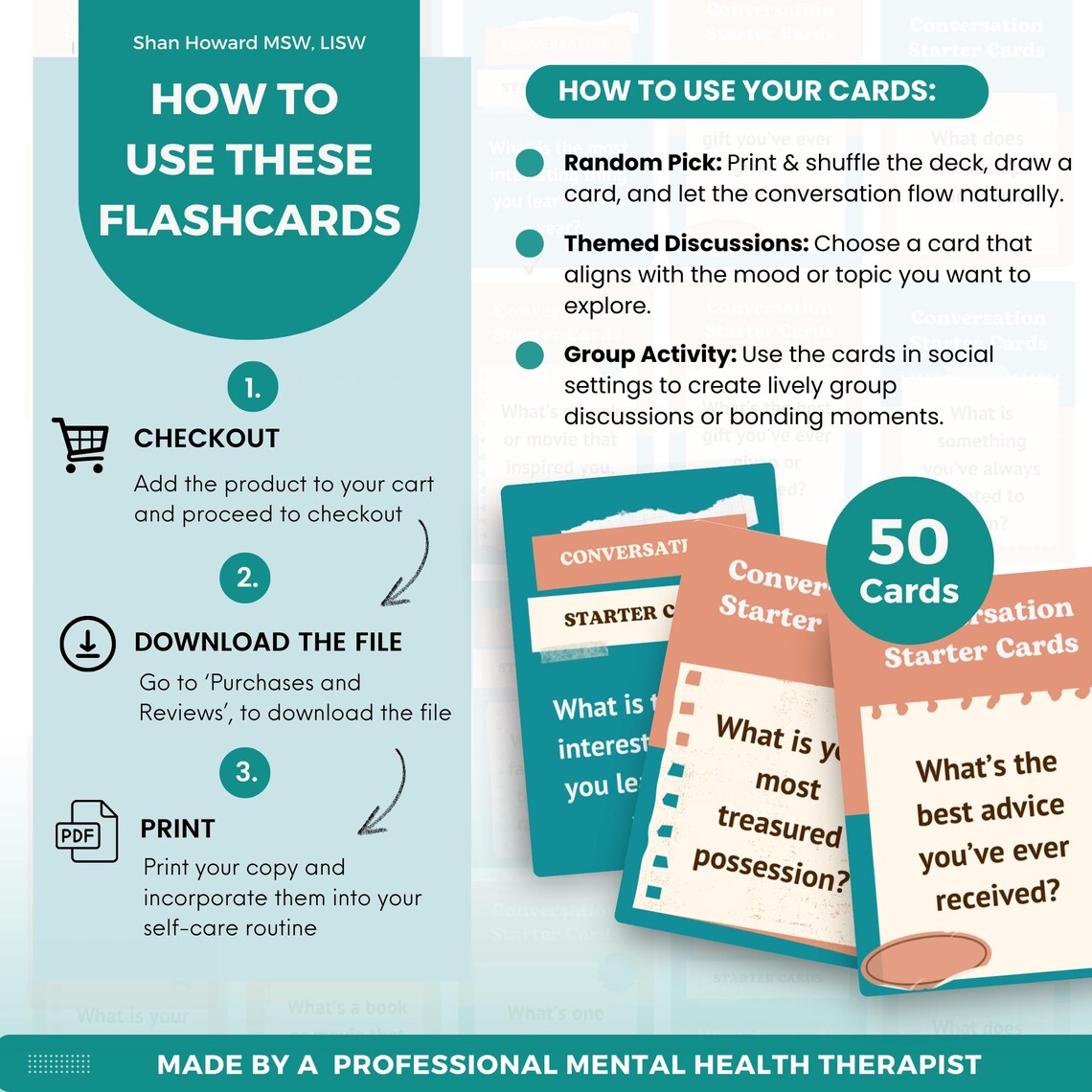 Conversation Starters: 50 Cards, Ice Breaker, Group Therapy ...