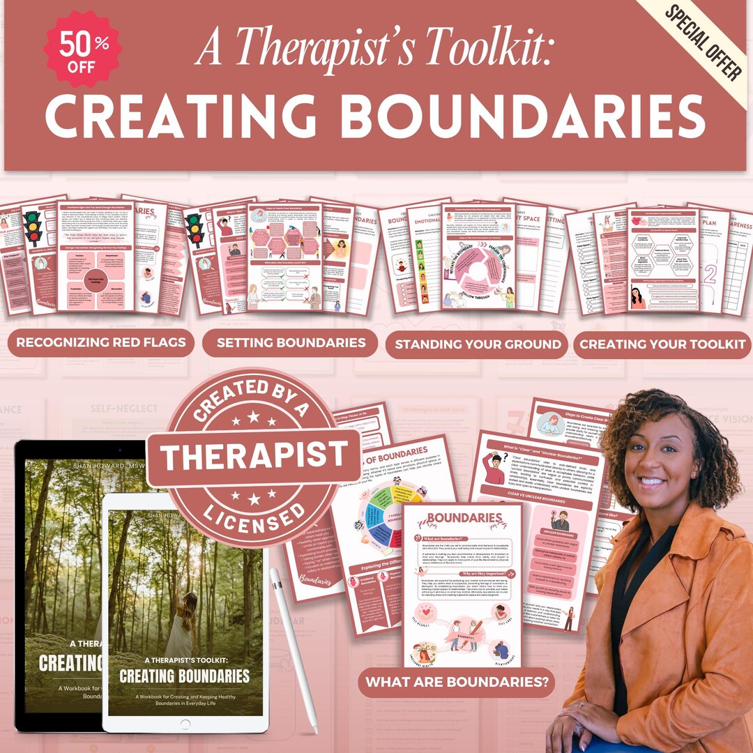 Setting Boundaries, Boundaries Workbook Mega Bundle, Therapy Worksheets ...