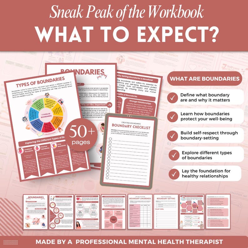 Setting Boundaries, Boundaries Workbook Mega Bundle, Therapy Worksheets ...