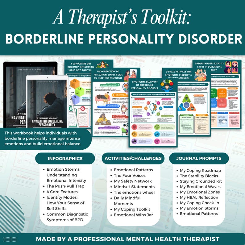 Borderline Personality Disorder Mega Bundle Workbook, BPD, Therapy ...