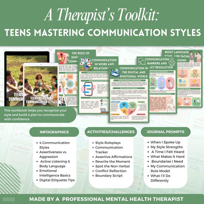 Communication Mega Bundle Workbook, Teen Communication, Therapy ...