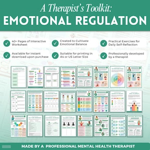 Emotional Regulation, Managing Emotions Workbook Mega Bundle, Therapy ...
